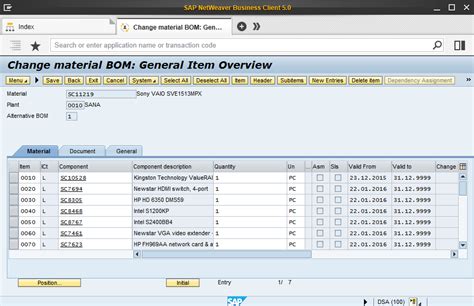 Understanding Bill Of Material Table In Sap Tables In Sap