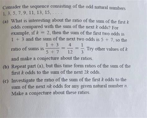 Solved Consider The Sequence Consisting Of The Odd Natural Chegg