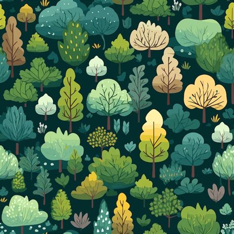Premium Vector Forest Wildlife Seamless Pattern