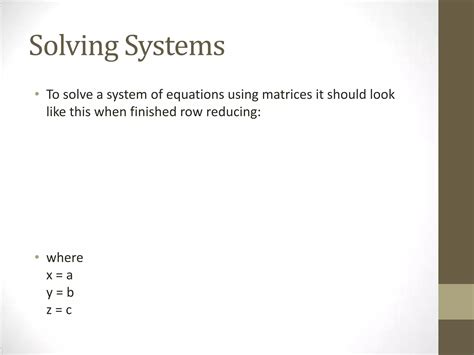 Alg Ii 3 6 Solving Systems Matrices Ppt