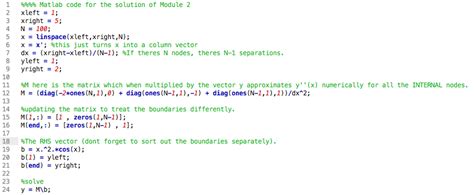 The Code Provided Solves The Boundary Value Problem