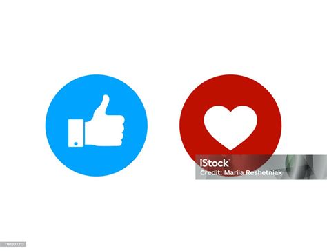 엄지 손가락과 심장 아이콘 좋아요 및 하트 버튼 소셜 미디어에 대한 평면 좋은 아이콘 벡터 Eps10 광고에 대한 스톡 벡터 아트 및 기타 이미지 Istock