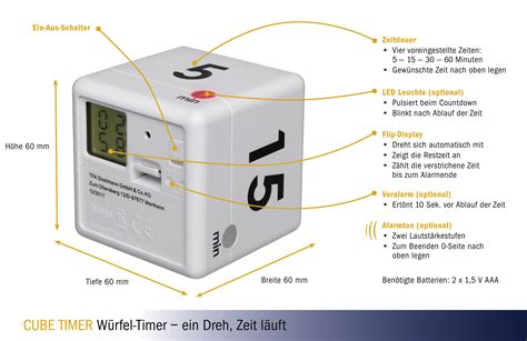 Digitaler Würfel Timer Cube Timer Tfa Dostmann
