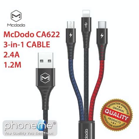 Jual McDodo Kabel Data Charger In Micro USB Type C IPhone Lightning Trendy Di Seller Cendera