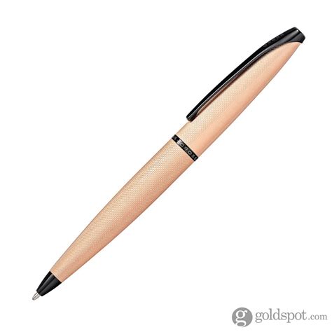 Cross Atx Ballpoint Pen In Brushed Rose Gold Pvd With Etched Diamond P