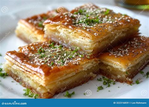 Traditional Baklava With Layers Of Pastry And Nuts Highlighting A Rich