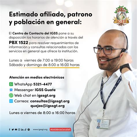 Horarios Centro De Contacto Del Igss Noticias Igss