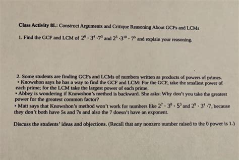 solved class activity 8l construct arguments and critique