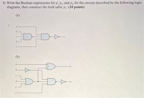 solved 8 write the boolean expressions for y y1 and y2 for