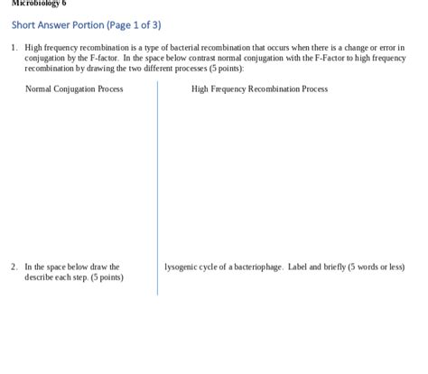 Solved 1 High Frequency Recombination Is A Type Of