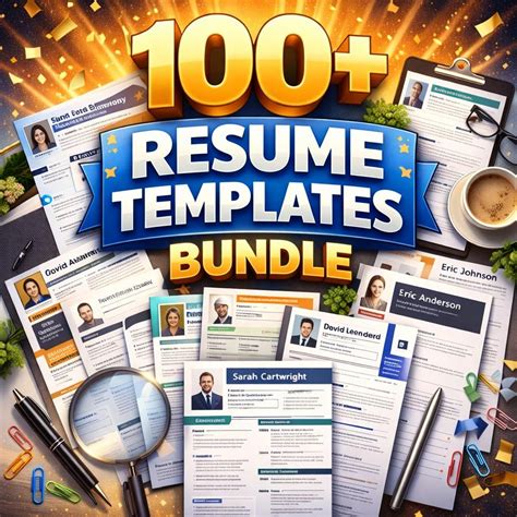 100 Resume Templates Bundle Professional Cv Templates Editable Canva Resumes Job