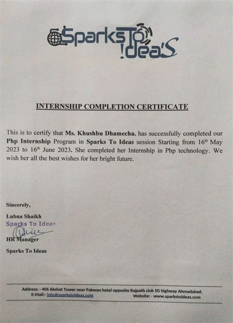 khushbu dhamecha on linkedin phpinternship webdevelopment techskills