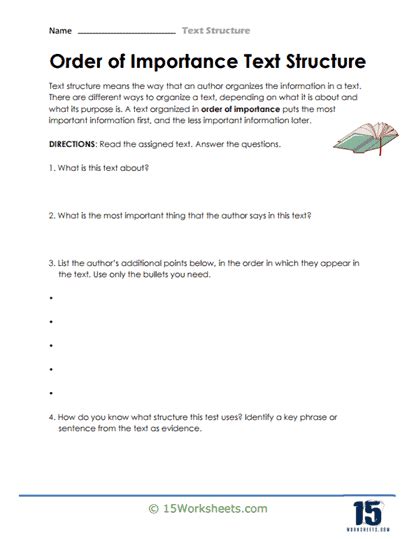 text structure 3rd grade worksheets
