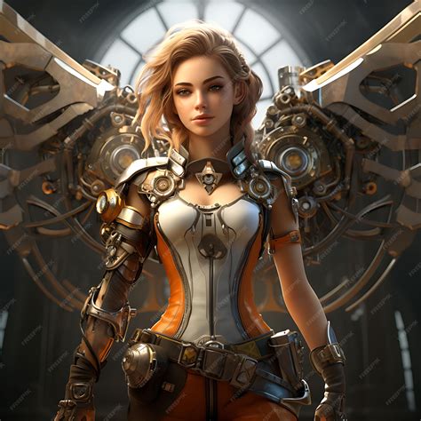 Premium Photo 3d Character Female Human Slim Pale Skin Holding A