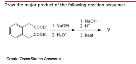 Solved Draw the major product of the following reaction | Chegg.com