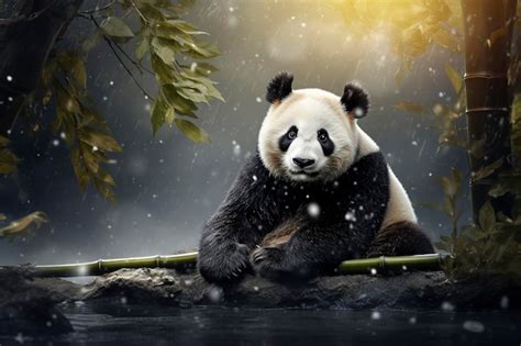 Premium Ai Image Panda Background With Empty Space For Text