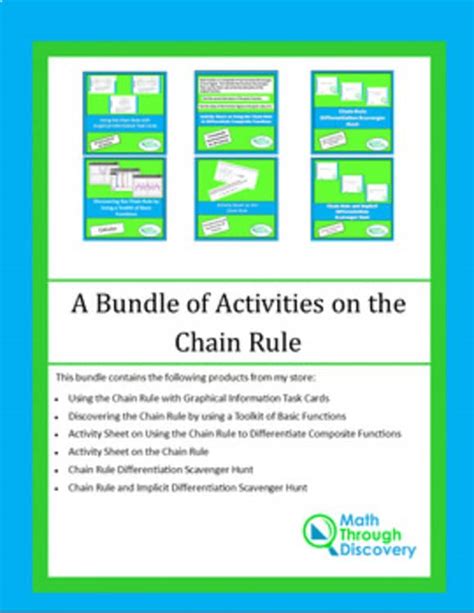 Chain Rule Activity Bundle By Math Through Discovery Llc Tpt