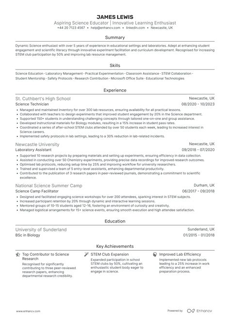 Lab Assistant Cv Examples And Guide For 2026