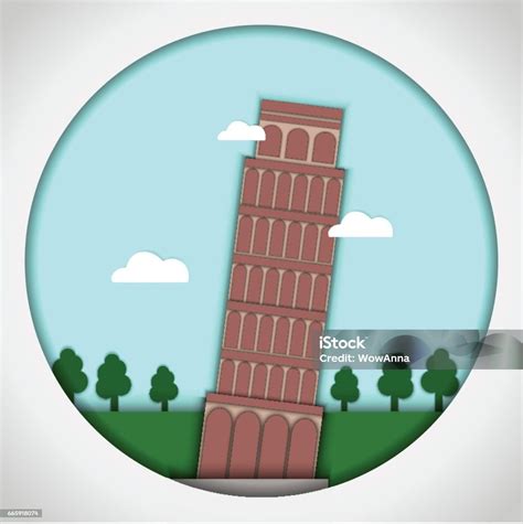 종이 아플 리 케 스타일 벡터 일러스트 사탑의 피사 이탈리아의 신청 가진 카드 엽서입니다 Picture Postcard Show에 대한 스톡 벡터 아트 및 기타 이미지