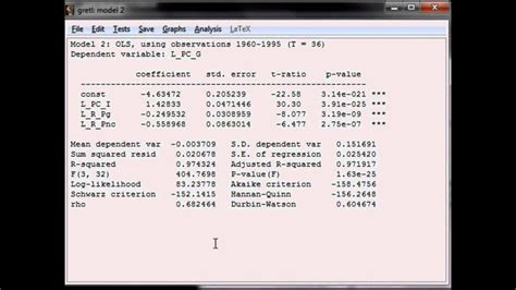 specification tests part 2 video 5 of 7 in the gretl instructional