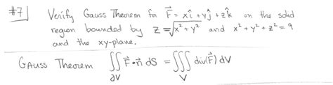 solved verify gauss theorem for f vector xi yj zk
