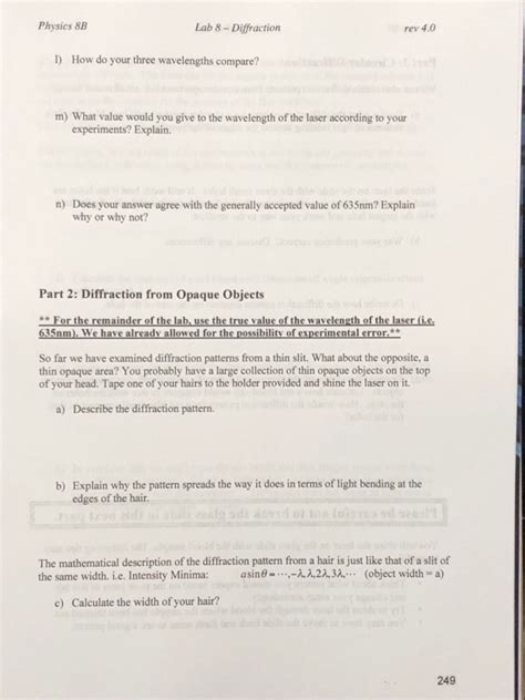 solved physics 8b lab 8 diffraction rev 4 0 part i