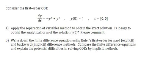 Solved Consider The First Order Chegg