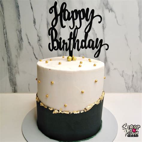 Black White And Gold Birthday Cake Midrand And Johannesburg Sugarplum