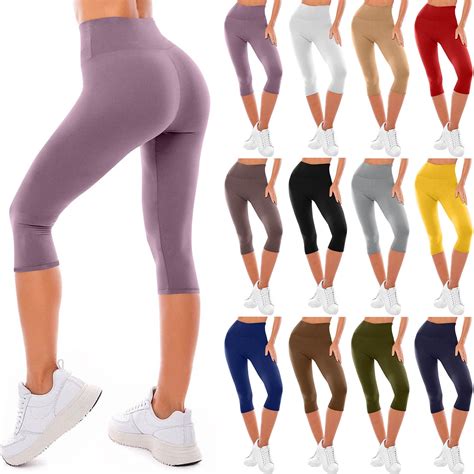 Agwolf High Waist Crop Leggings For Women Stretch Tummy Control Yoga