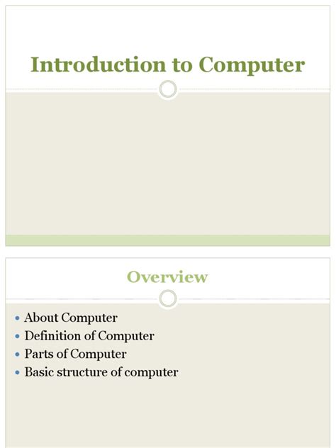 Introduction To Computer | PDF | Computer Data Storage | Random Access Memory