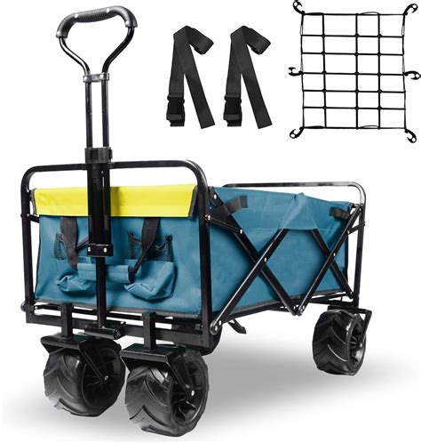 Canvas Wagon With Wheels Foldable Collapsible Folding