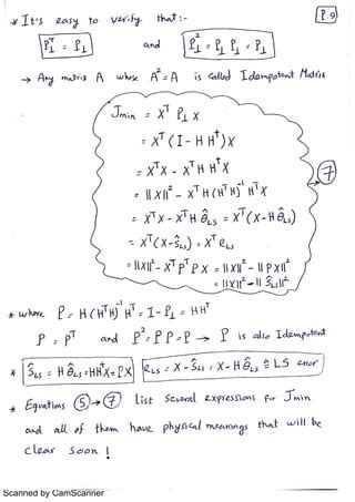 Estimation Theory Class Handout PDF