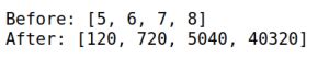 Python Numpy Factorial