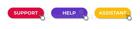 Client Support Button Help Button Assistant Button Stock Vector