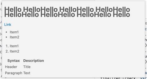 markdown hover table border is not being shown in the hover · issue