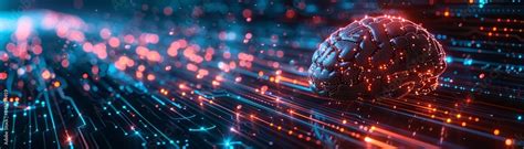 Magazine Style Illustration Of A Machine Learning Process Featuring Artificial Intelligence