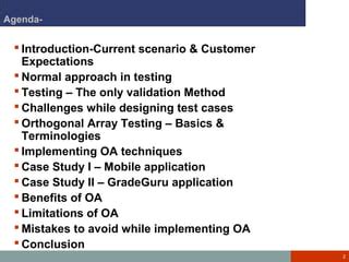 Orthogonal Array Approach A Case Study PPT Computing Technology Computing