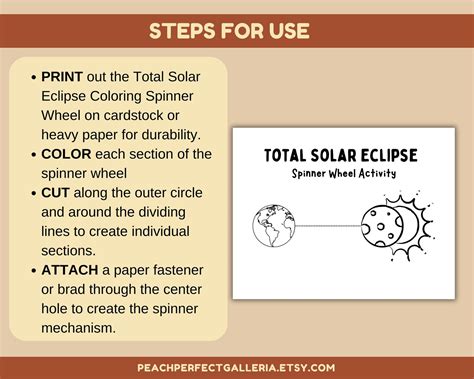 Total Solar Eclipse Coloring Spinner Wheel Printable Solar Eclipse