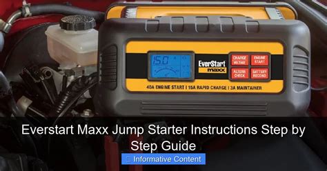 Everstart Maxx Jump Starter Instructions Step By Step Guide Jump