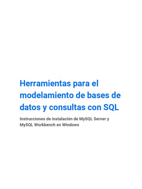 instalación sql server mysql workbench descargar gratis pdf mi