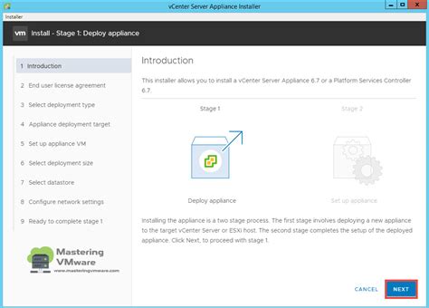 Install VCSA Mastering VMware