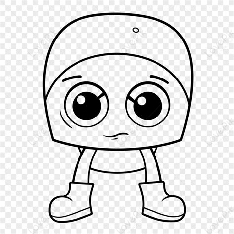 귀여운 작은 만화 캐릭터 색칠 페이지 개요 스케치 드로잉 벡터선 그리기개요 예술 Png 일러스트 무료 다운로드 Lovepik