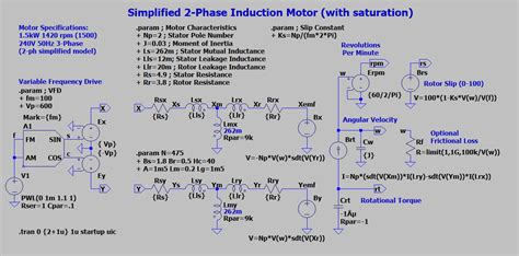 Ltspice Equivalent Electrical Model For Induction Motor Electrical