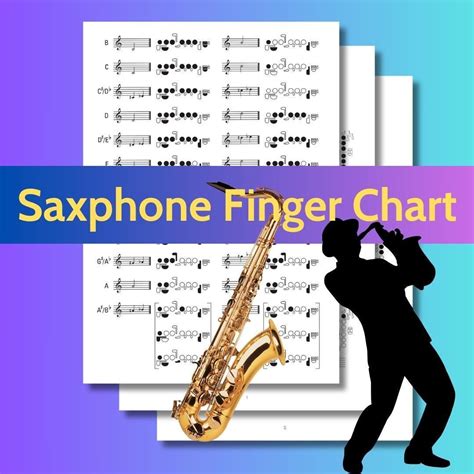 Saxophone Fingering Chart Printable Notes Guide Alto And Tenor Sax Etsy