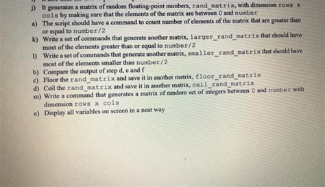 Solved Exercise 1 Write A Matlab Script File That Functions