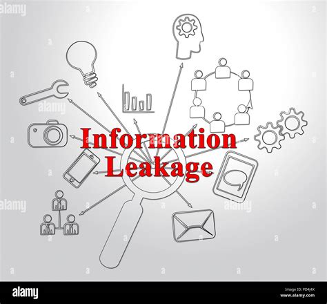 Information Leakage Unprotected Digital Flow 2d Illustration Shows Loss Of Data From Leaky
