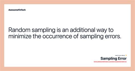 Sampling Error Awesomefintech Blog