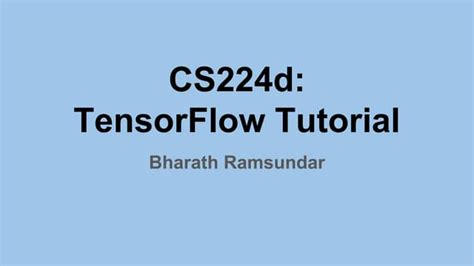 Tensorflow Tutorial Pdf