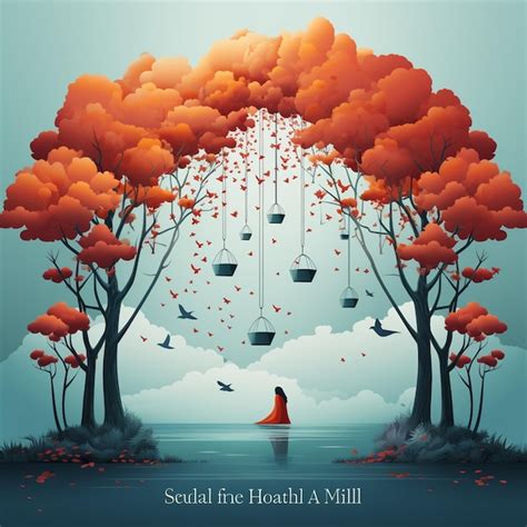 Premium Ai Image Solid Color World Mental Health Day Background And