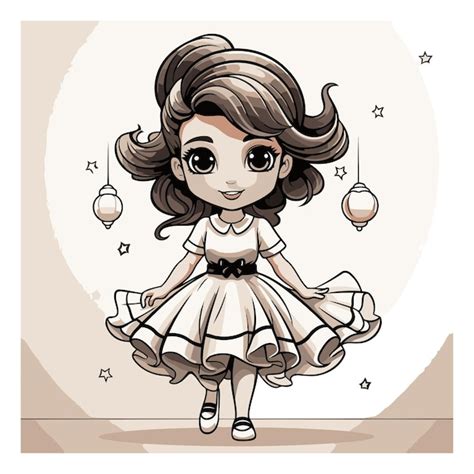 발레리나 의상을 입은 귀여운 어린 소녀 프리미엄 Ai 생성 벡터